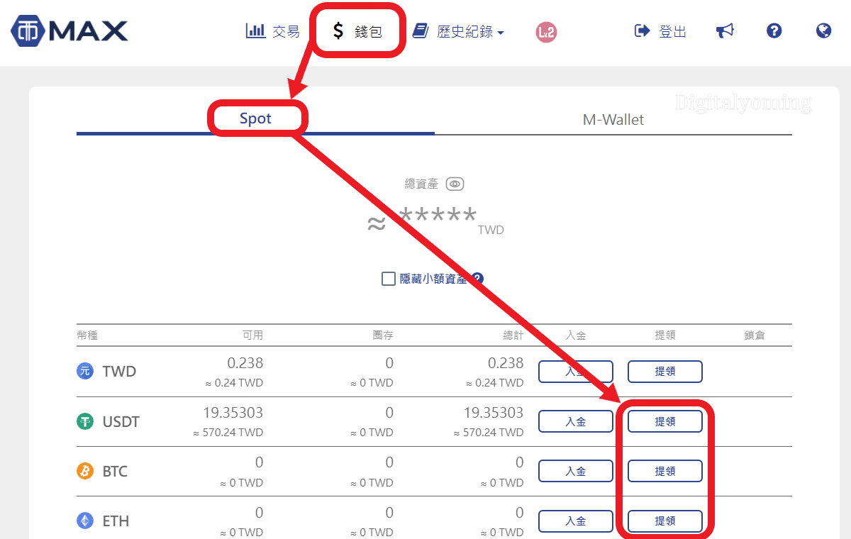 MAX 交易教學，如何出金與入金？手續費是多少？